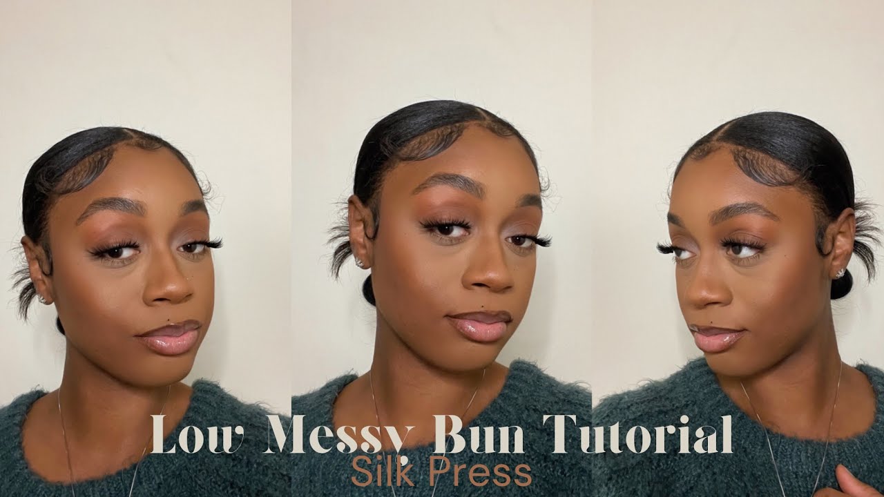 Low Messy Bun Tutorial | Silk Press - YouTube