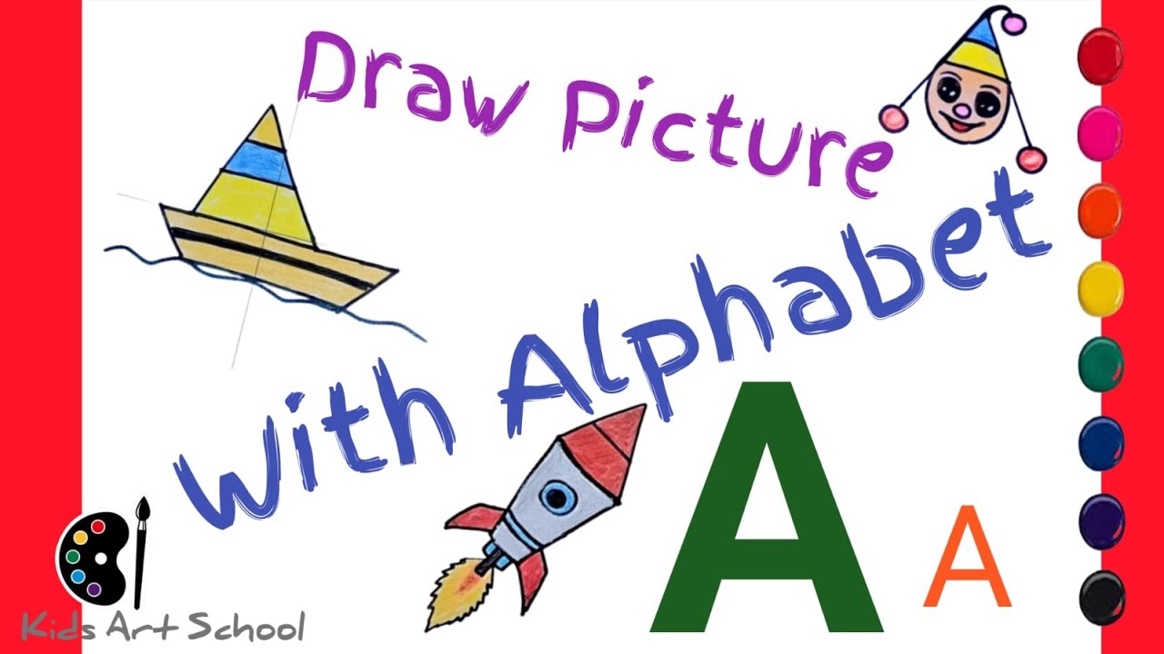 How to draw with alphabet A for Beginner| Drawings out of letter A ...