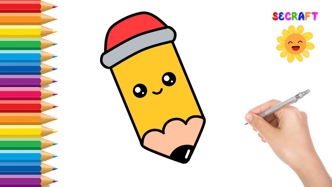 How to Draw a Cute Pencil Cartoon, Step by Step - YouTube