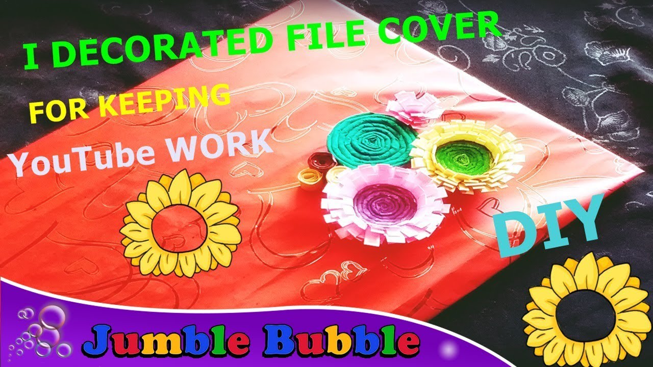 DIY | HOW TO DECORATE FRONT OF PROJECT FILE WITH WASTE PAPERS | EASY ...