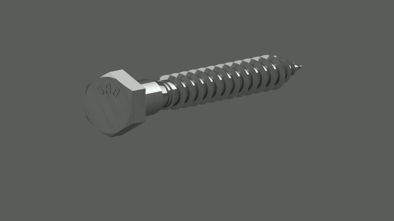 Cómo modelar un tirafondo DIN 571 o tornillo para madera en Autocad 3D ...