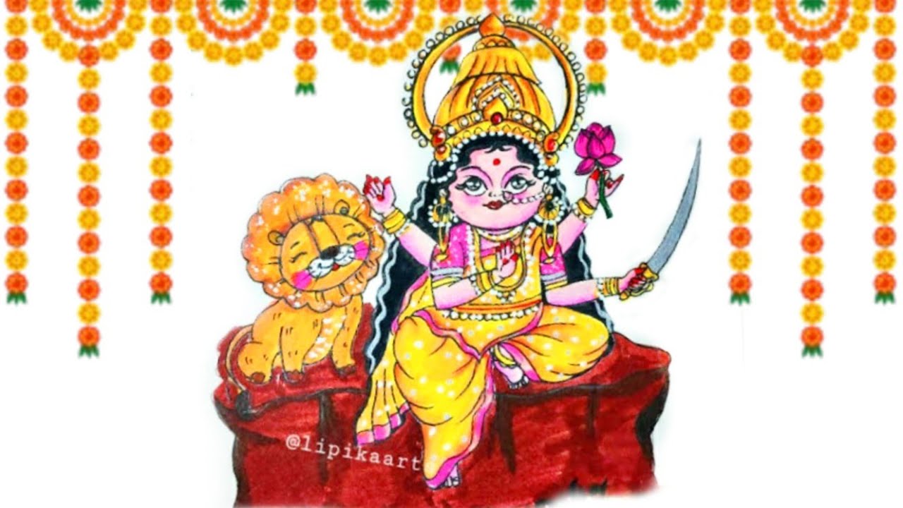 Maa Katyayani Drawing Day -6 - YouTube