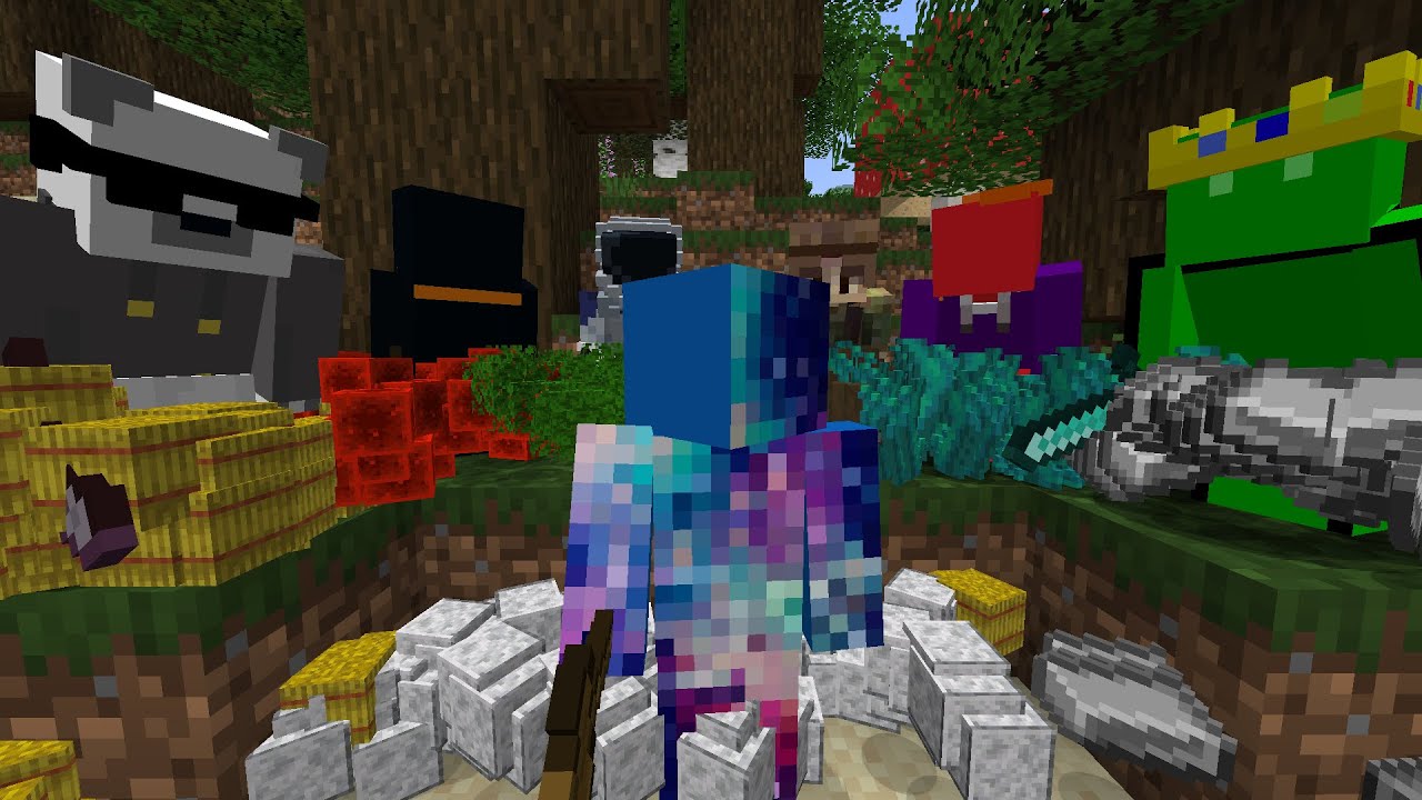 Minecraft Random Item Challenge VS 6 Hunters REMATCH - YouTube