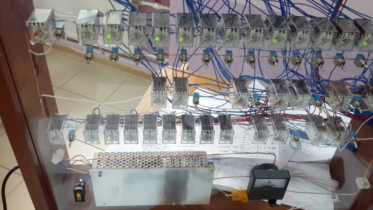 SUB A, A, 1 instruction operating on the relay computer - YouTube