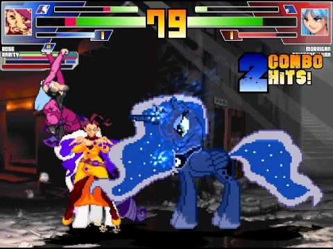 Intense Mugen Battle- Rose & Rarity vs. Morrigan & Princess Luna - YouTube