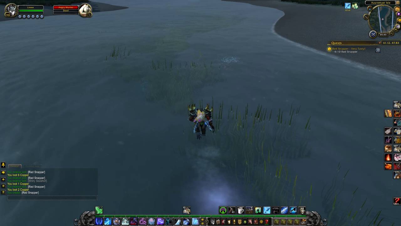 Red Snapper Very Tasty Quest ID 9452 Playthrough Azuremyst Isle - YouTube