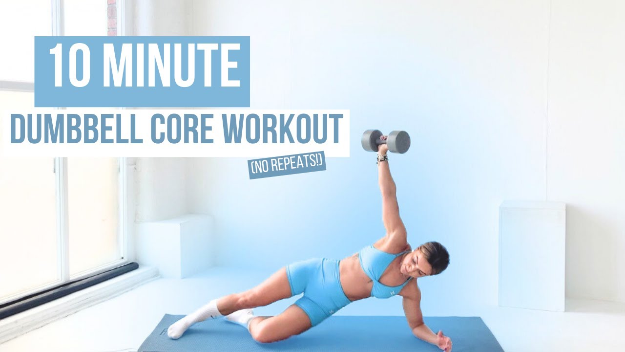 10 MIN INTENSE DUMBBELL CORE WORKOUT (for all fitness levels) - YouTube