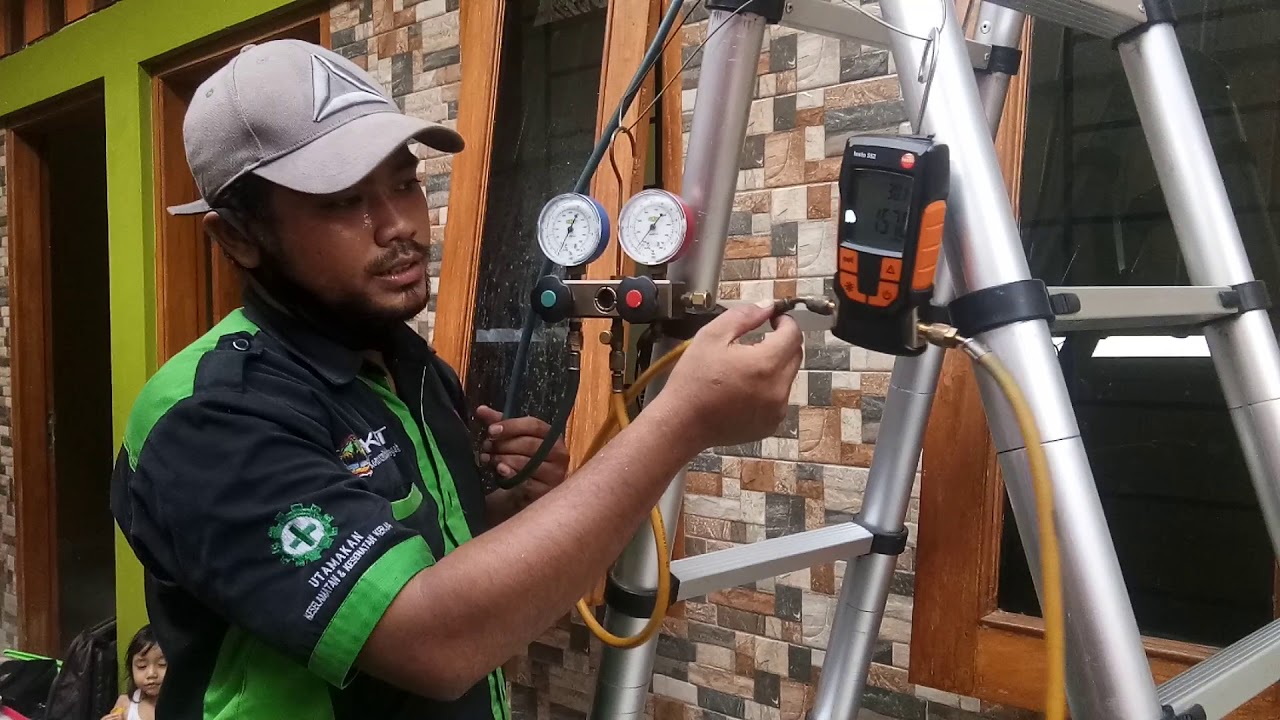cara vakum ac pakai micron gauge - YouTube