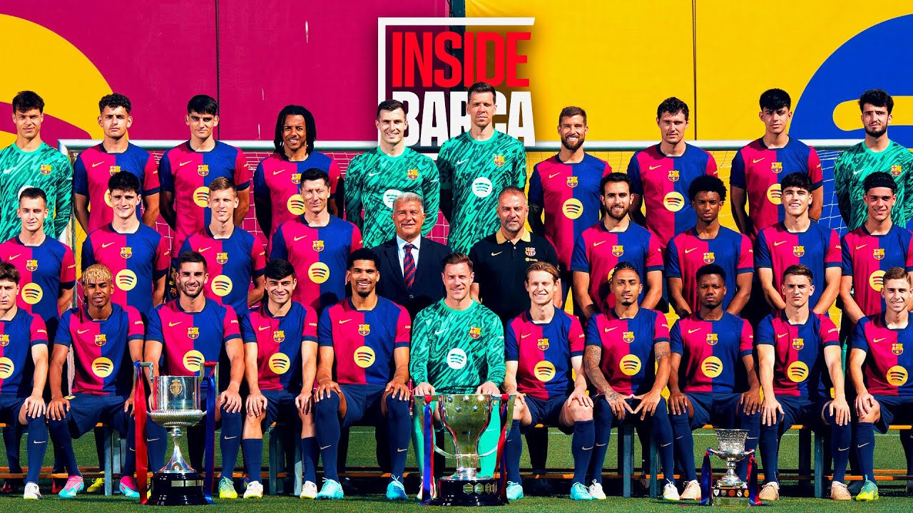 OFFICIAL 2024/25 PHOTO WITH THE TROPHIES | FC Barcelona 🔵🔴 - YouTube