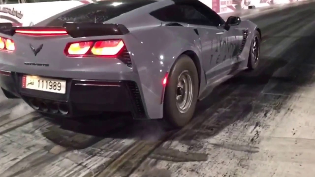 C7 corvette procharger - 9 sec drag 1/4 mile pass !! - YouTube