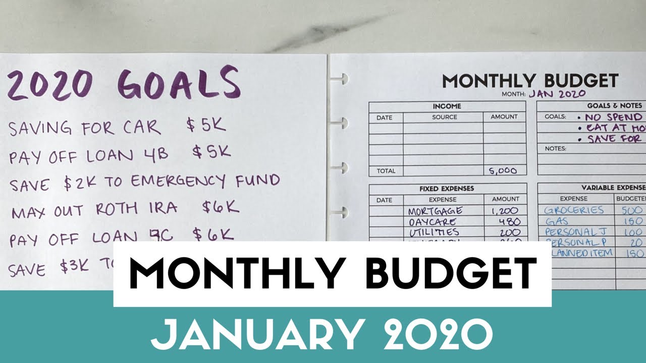 2020 Money Goals Prioritized | January 2020 Monthly Budget - YouTube