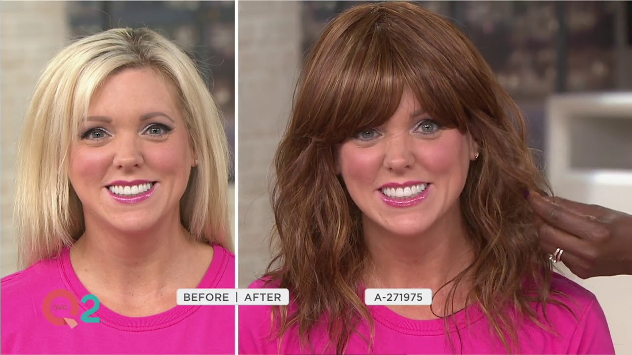Hairdo Wavy Cut Wig with Bangs on QVC - YouTube