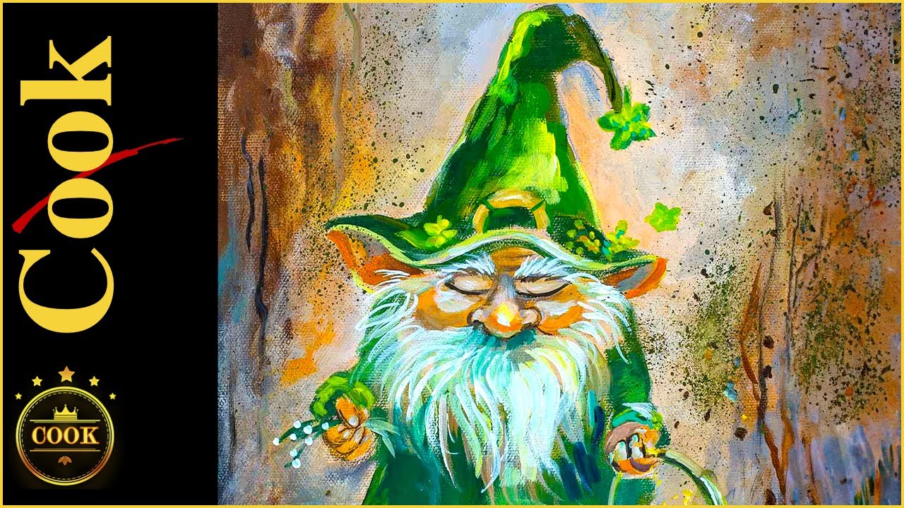St. Patrick's Day Gnome Leprechaun Beginner Acrylic Step by Step ...