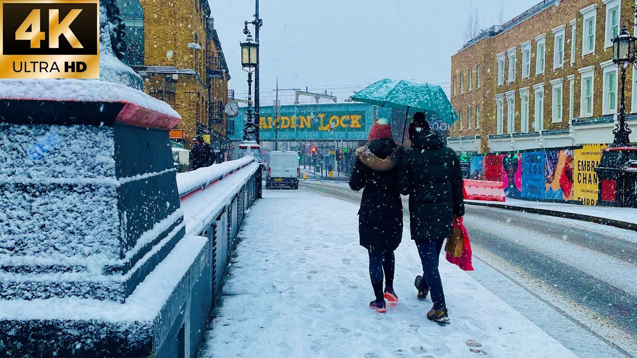 London Walk in First Snow of 2021 | Virtual walking tour in Central ...