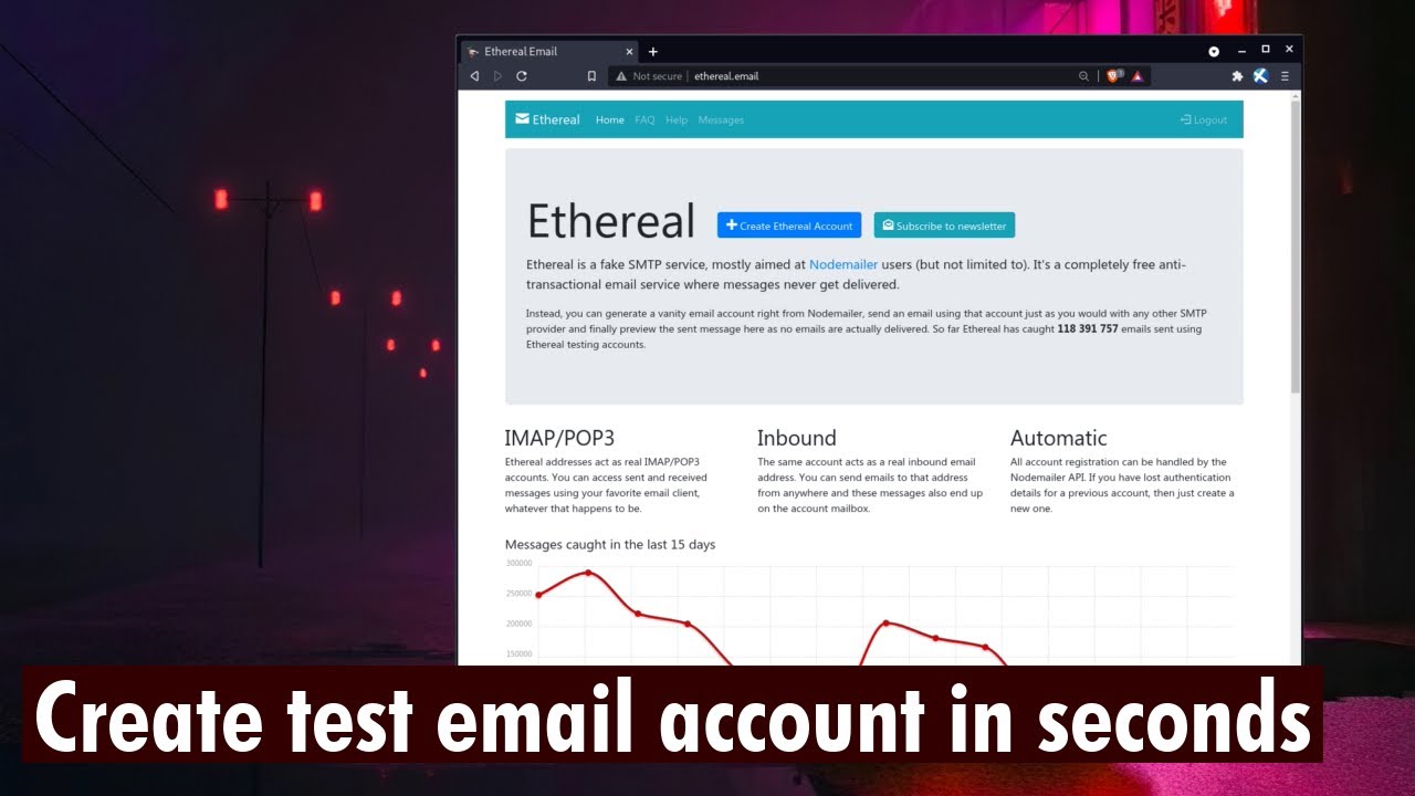 ethereal.email fake SMTP service - YouTube