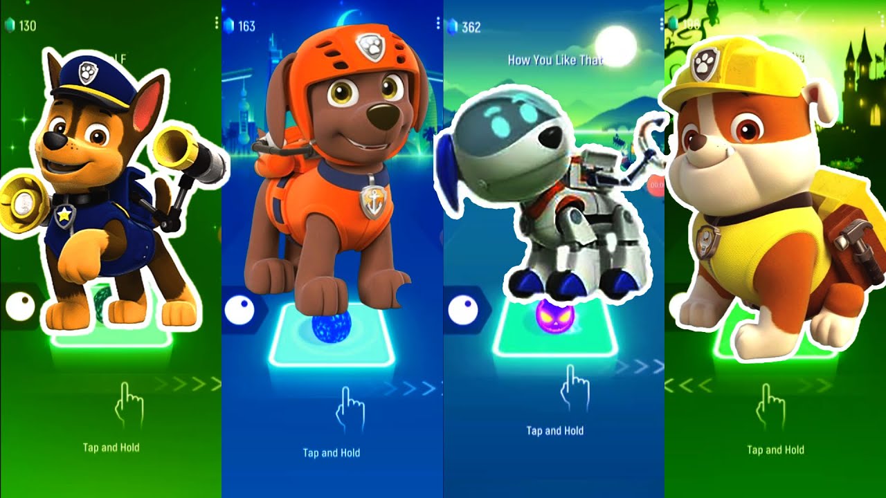 Super Paw Patrol _ Tiles Hop EDM Rush _ CHASE 🆚 ZUMA 🆚 ROBO_DOG 🆚 ...
