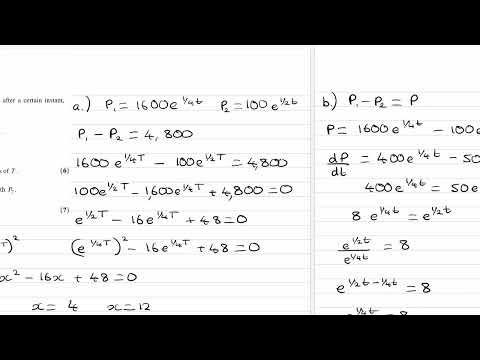 Edexcel A level Maths - Exponentials and logarithms - Exam questions - Q17 (level 3) - YouTube