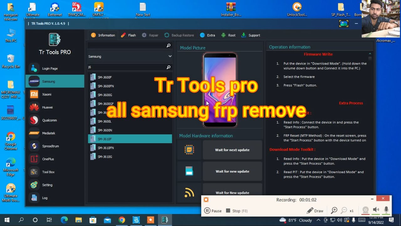 TR Tools Pro all Samsung frp remove naogaon telcom - YouTube
