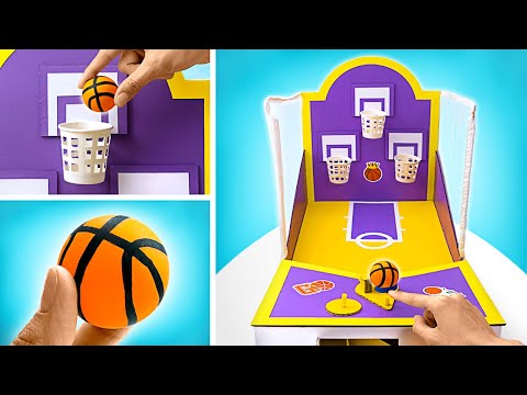 How to Make Fun Basketball Board Game From Cardboard | EASY DIY 🏀 - YouTube