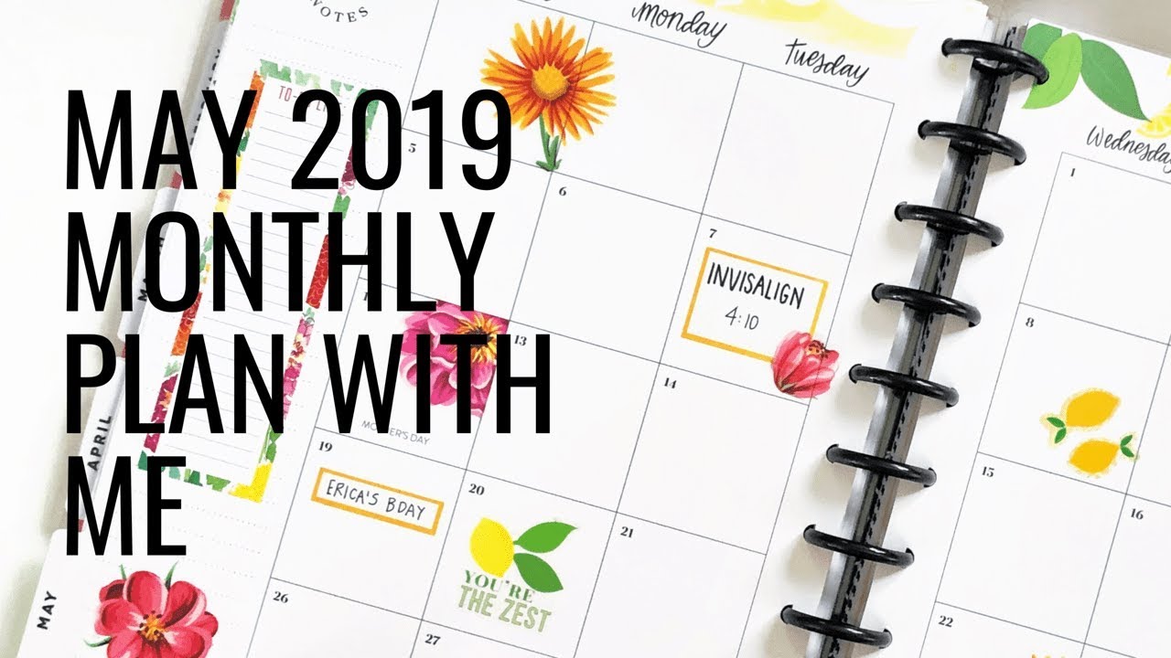 Plan With Me - May Monthly Spread - BIG Happy Planner® - YouTube