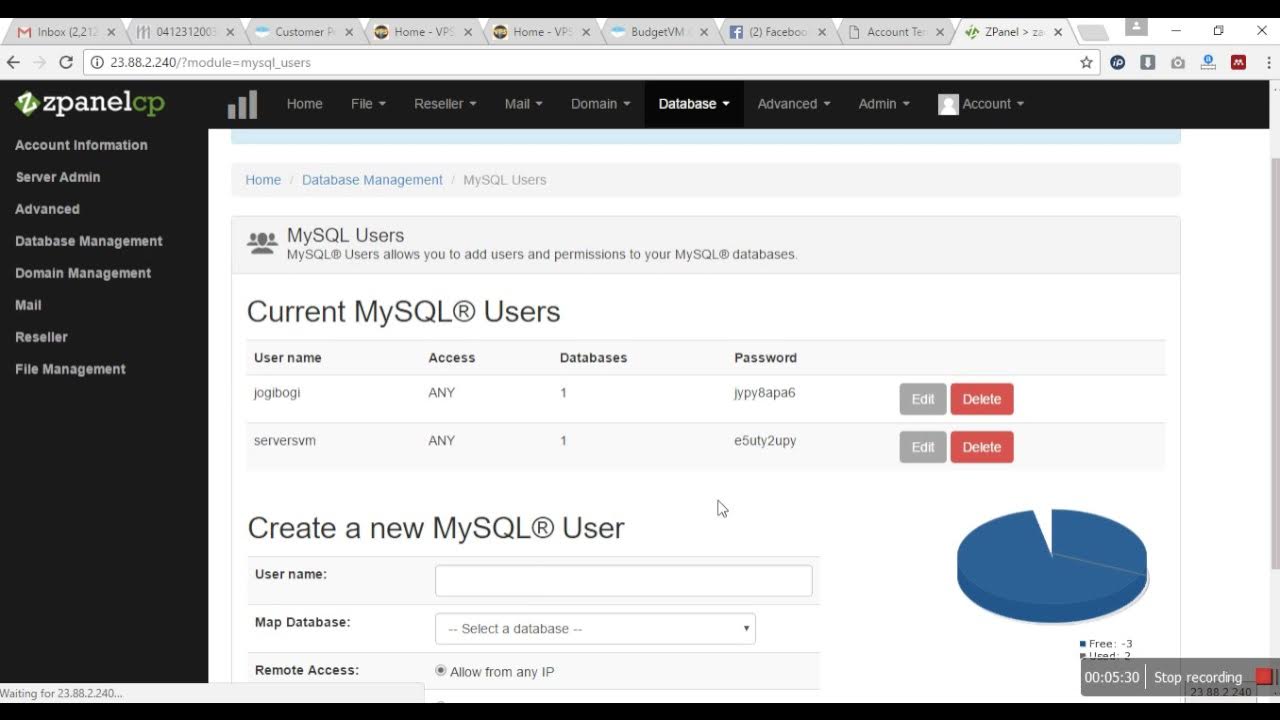 Zpanel User Create, Domain Host , Database Create - YouTube