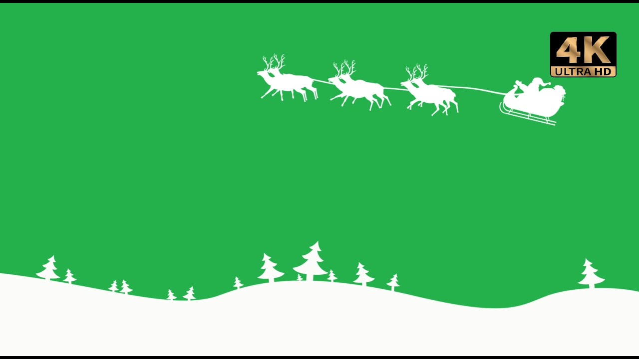 santa sleigh green screen | santa flying in the sky green screen - YouTube