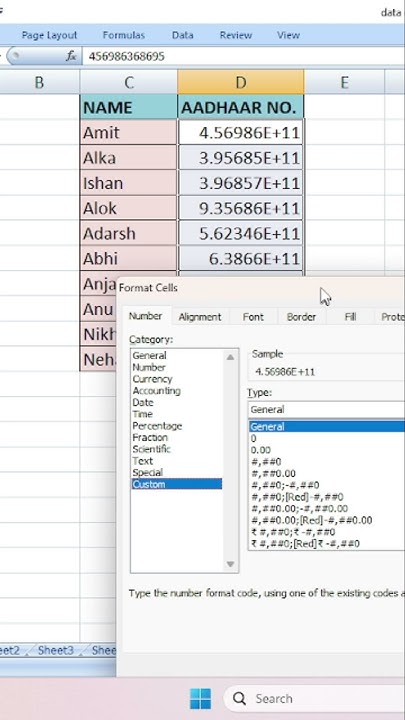Add Aadhaar number in Excel Tricks #icntcloudgyan #excel - YouTube