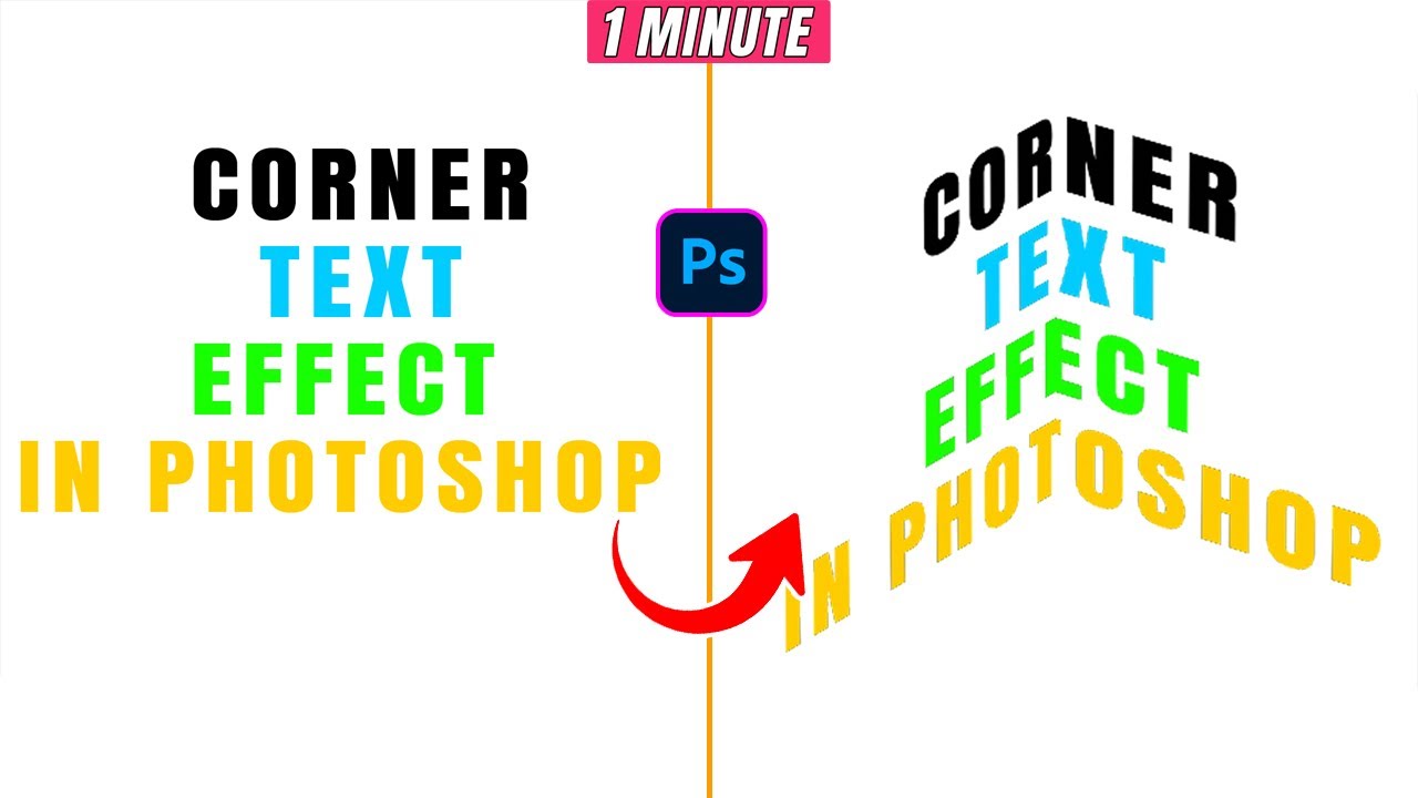 Corner Effect Typography photoshop | create corner text effect 2023 ...