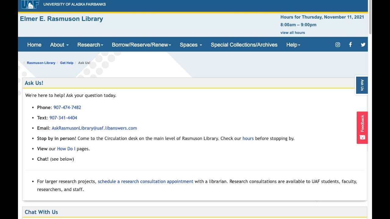 Getting Help from Rasmuson Library - YouTube