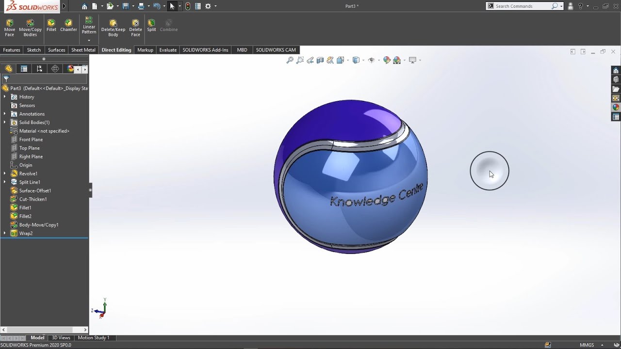 Tennis Ball 3D Model in Solidworks - YouTube