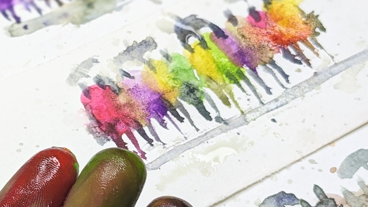 No Brushes Needed! Paint Human Figures with Your Fingers in Watercolor ...