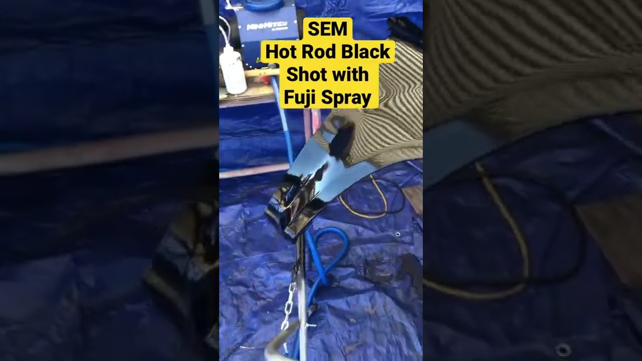 Spraying SEM Hot Rod Black for the first time - YouTube