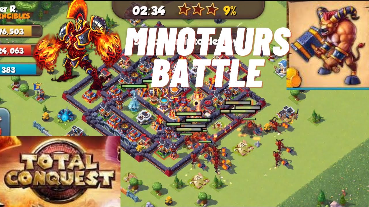 Total Conquest - Maxed Minotaurs Battle - YouTube