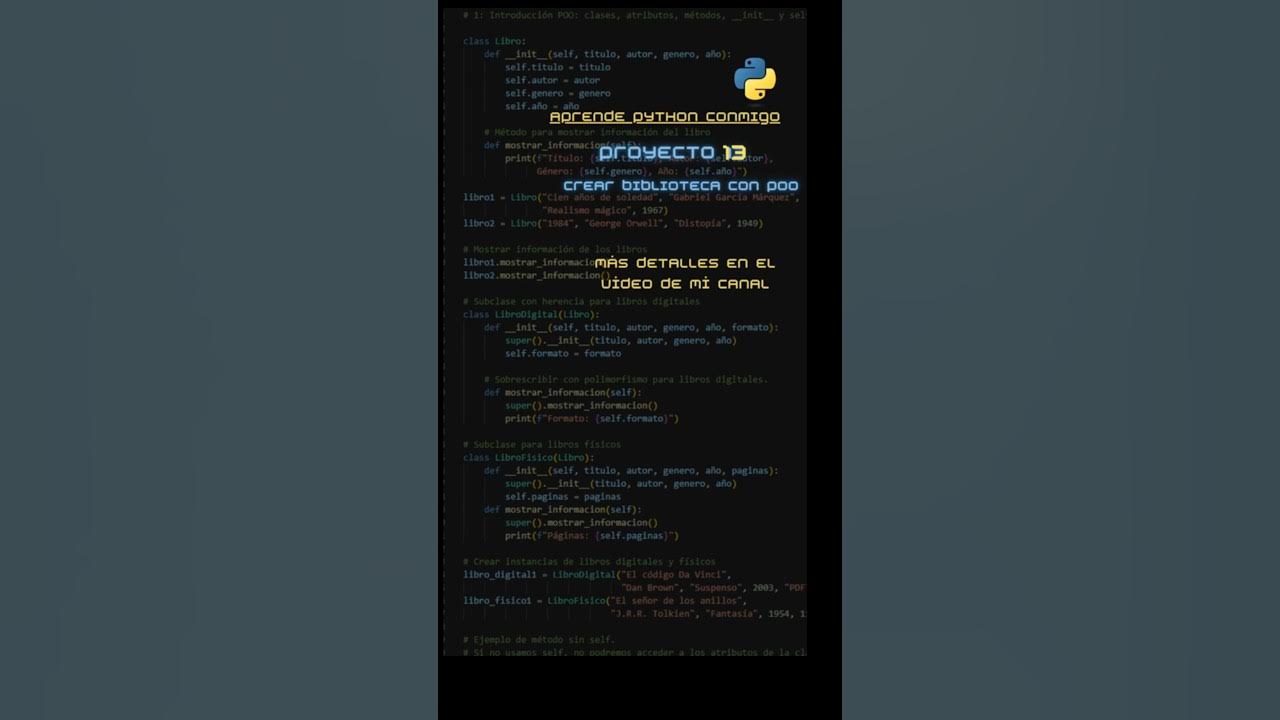 Programación Orientada a Objetos (POO) en Python en 1 Minuto #Python # ...