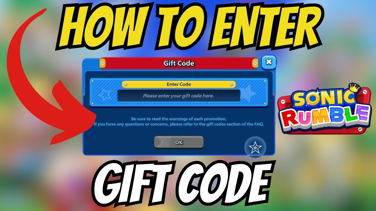 How To Enter GIFT CODE In Sonic Rumble! [TUTORIAL] - YouTube
