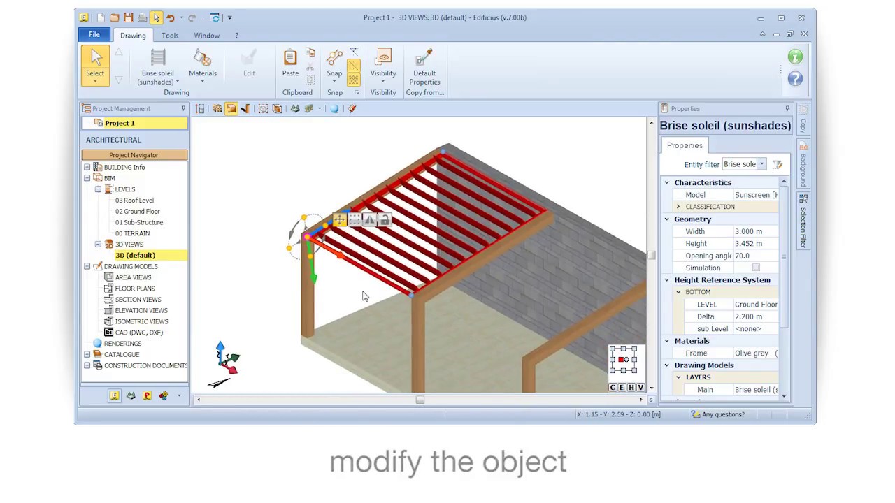 Edificius Tutorial - Object grips in 3D view - ACCA software - YouTube