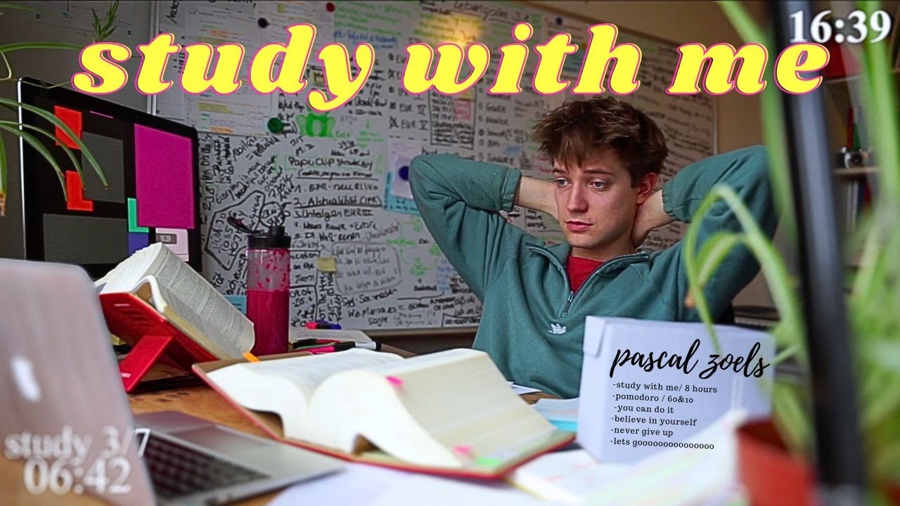 8-HOUR study with me 📚☔️ rain sounds & pomodoro timer 60 & 10 - YouTube