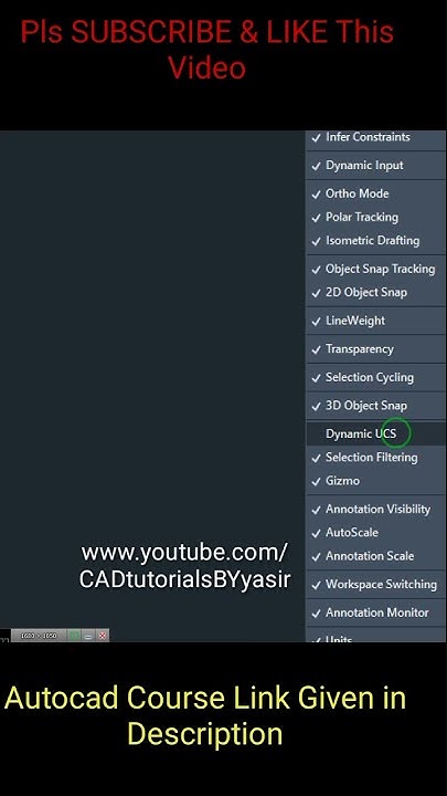 autocad| Dynamic UCS | cad tutorials by yasir - YouTube