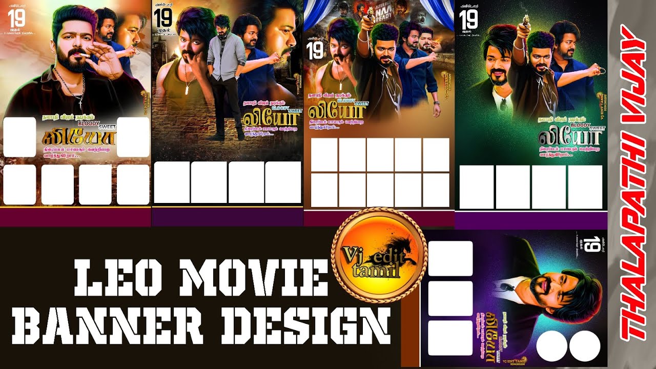 leo movie banner design in thalapathi vijay banner psd poster flex ...