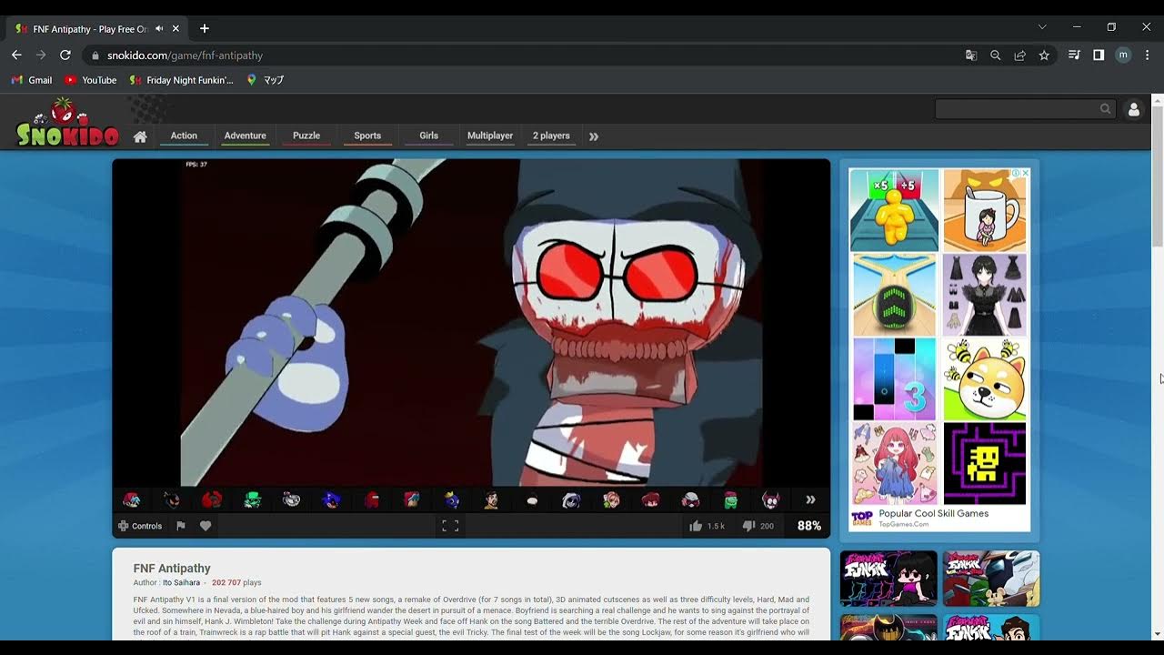 FNF Antipathy Play Free Online Games Snokido Google Chrome 2023 04 10 18 13 10 - YouTube