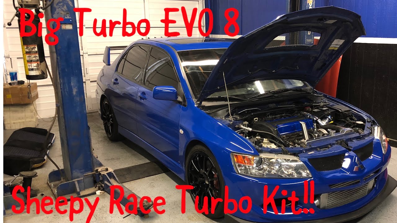 BIG Turbo EVO 8 Sheepy Turbo Kit - 62/62 Ball Bearing Precision Turbo ...