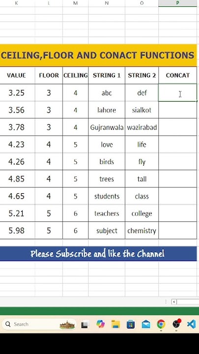 EXCEL - Concatenate floor and ceiling functions #excelfunction # ...