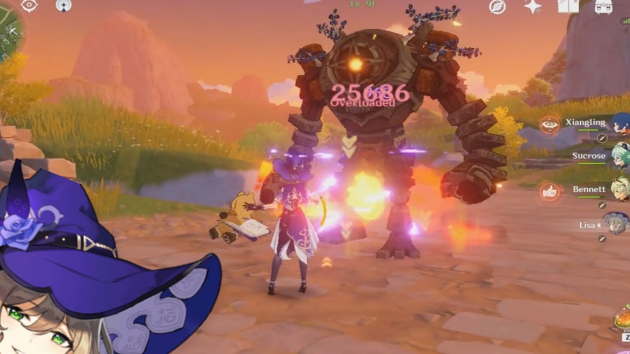 genshin impact lisa mastery build test (overload) - YouTube