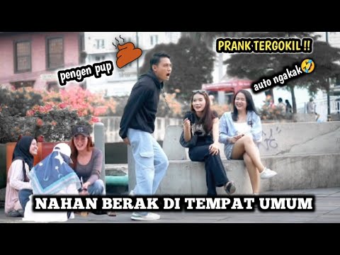PRANK TERGOKIL..NAHAN BERAK DI TEMPAT UMUM‼️HAHA CEWE CANTIK AUTO NGAKAK🤣😂 #prank #funny #berak