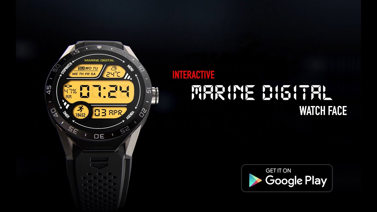 Marine Digital Interactive Watch face for Android Wear - YouTube