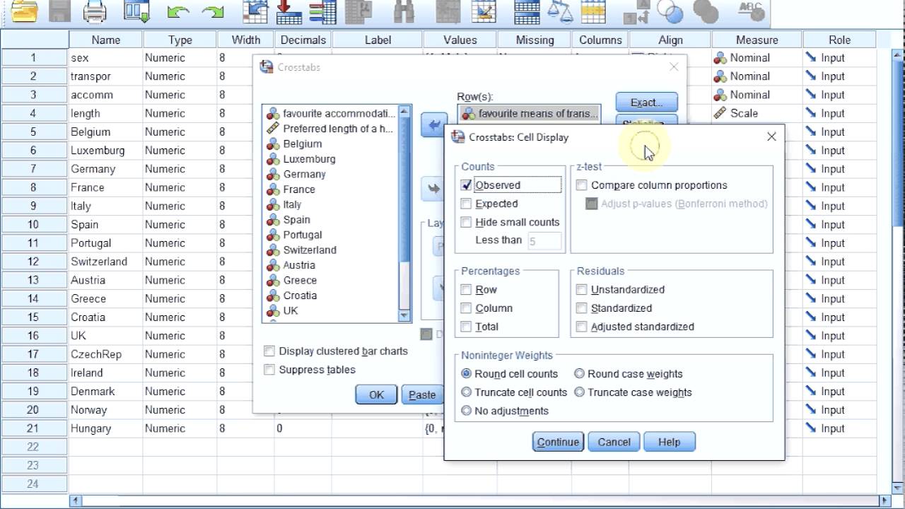 SPSS Tables - Crosstable (via Crosstabs) - YouTube