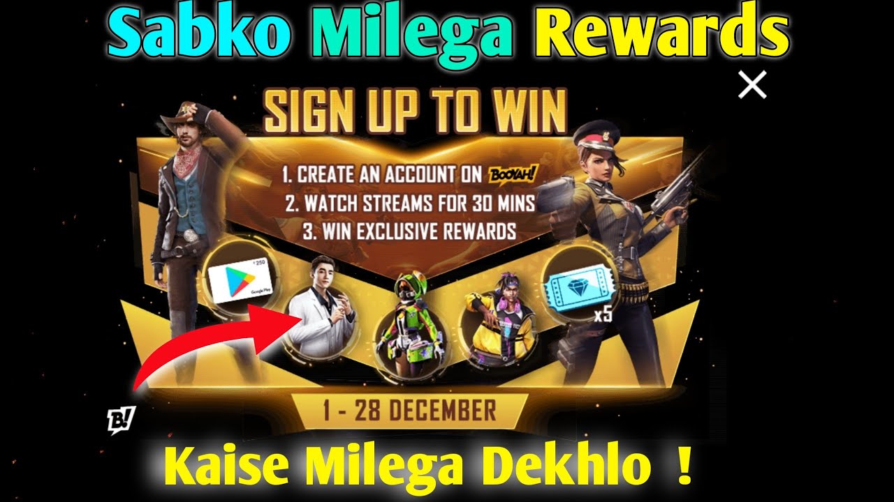 How To Complete Sign Up To Win Free fire | Sign Up To Win Booyah App ...