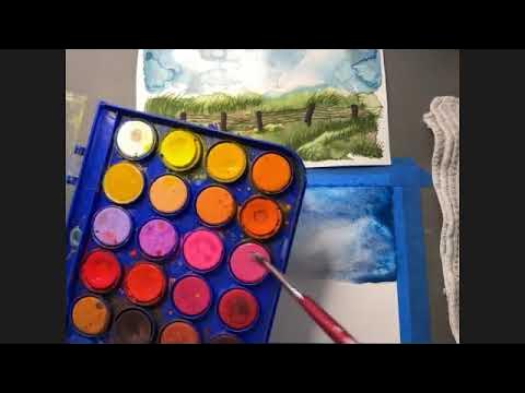 Intro to Watercolour Tutorial for Beginners Spring Landscape Painting ...