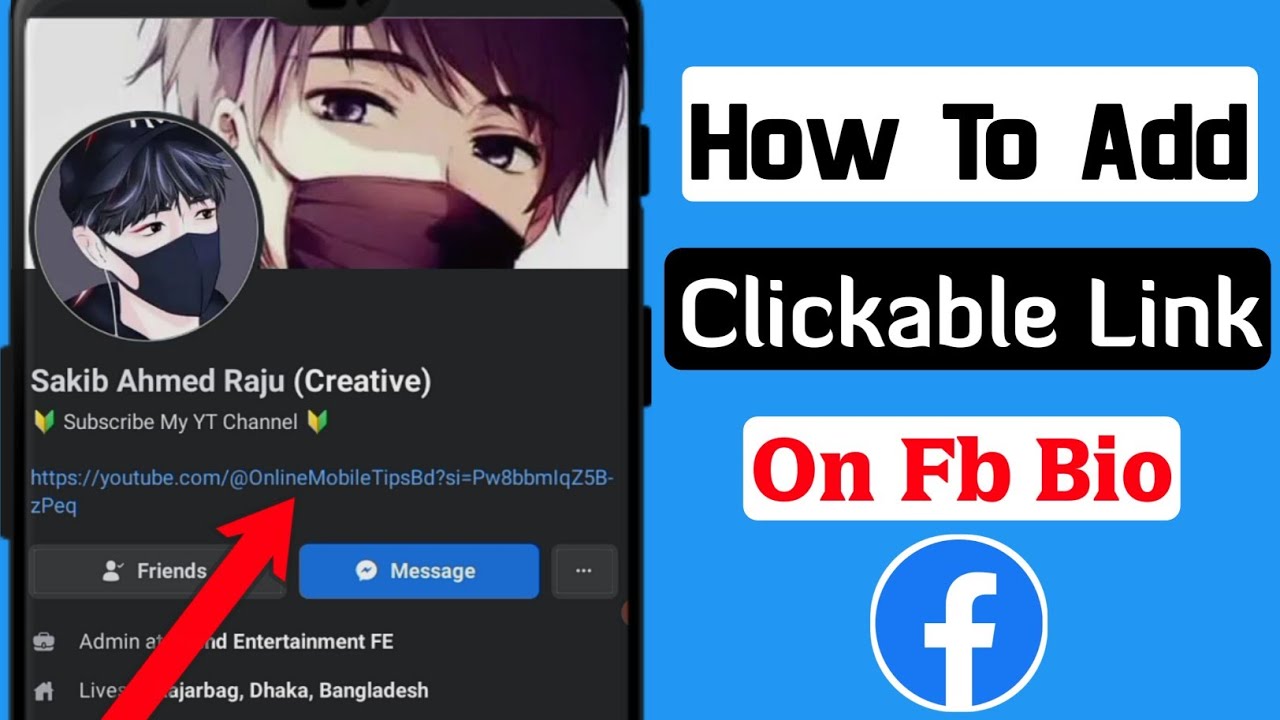 How To Add Link In Facebook Bio On Phone | How To Put Clickable Link On ...