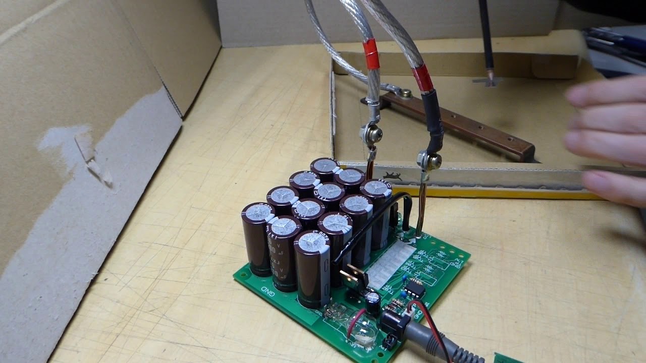 Testing 1 Board Mini Capacitor Spot welder. - YouTube